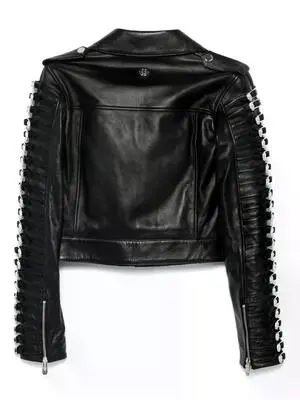 Philipp Plein Crystal-buckle Biker Jacket