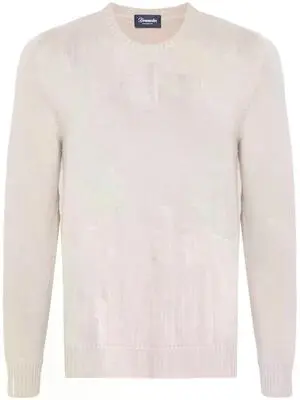 DRUMOHR Merino Wool Crew Neck Sweater - Neutrals