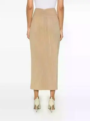 MITILIANE COUTURE Pinstriped Maxi Skirt With Side Slit
