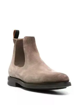Santoni Suede Chelsea Boots - Brown