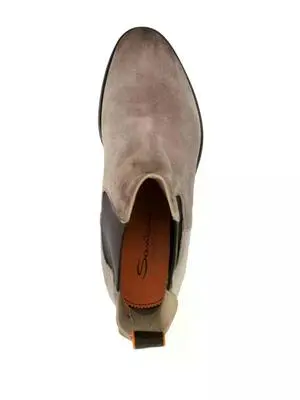 Santoni Suede Chelsea Boots - Brown
