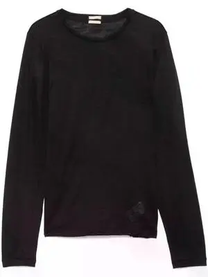 Massimo Alba Fine Knit Wool T-shirt - Black