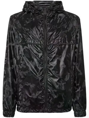Philipp Plein Camouflage Print Hooded Windbreaker
