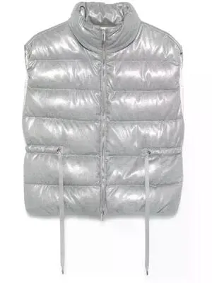Peserico Peserico Lamé Effect Puffer Gilet Grey