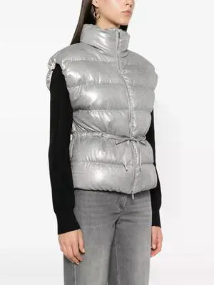 Peserico Lamé Effect Puffer Gilet