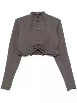 ELENA VELEZ Cropped Sweatshirt With High Neck - Grey