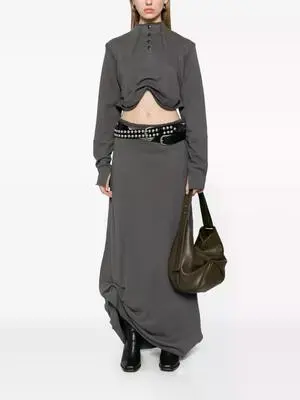ELENA VELEZ Cropped Sweatshirt With High Neck - Grey