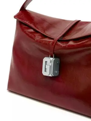 Gcds Large Leather Comma Bag - Red