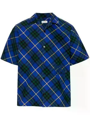 Burberry Check Cotton Shirt - Blue