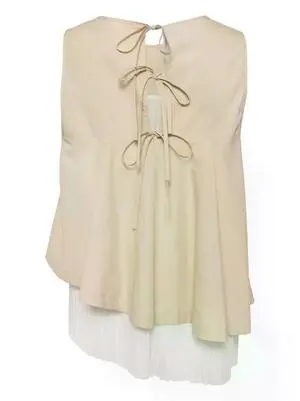 SHANSHAN RUAN Sleeveless Tiered Pleated Top