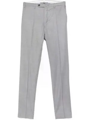Incotex Virgin Wool Slub-texture Trousers - Grey