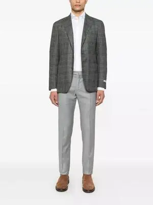Incotex Virgin Wool Slub-texture Trousers - Grey
