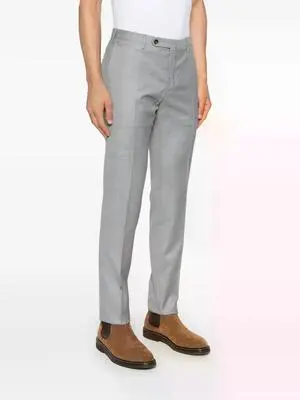 Incotex Virgin Wool Slub-texture Trousers - Grey