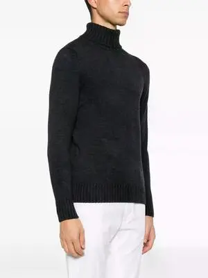 DRUMOHR Merino Wool Ribbed Knit Roll Neck Sweater