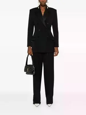 Saint Laurent Wool Double-breasted Blazer - Black