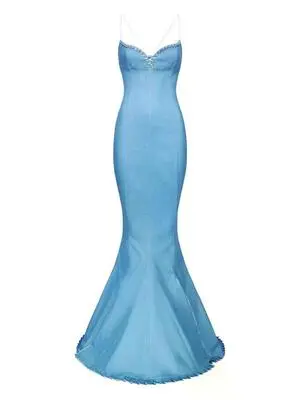 LUDOVIC DE SAINT SERNIN Denim Mermaid Gown