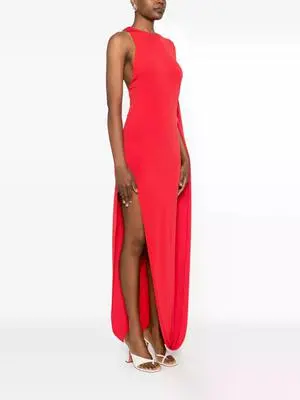 NISSA One-sleeve Maxi Dress With Side Slit