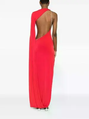 NISSA One-sleeve Maxi Dress With Side Slit