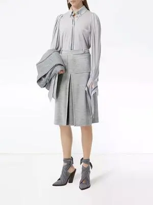 Burberry Box Pleat Wool-blend Skirt