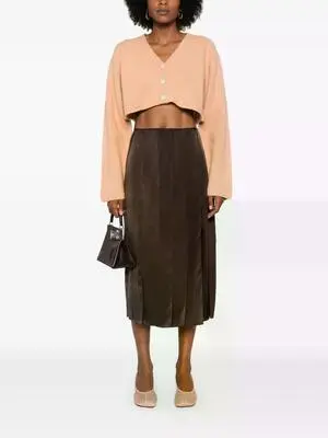 Marni Logo-embroidered Cropped Virgin Wool Cardigan