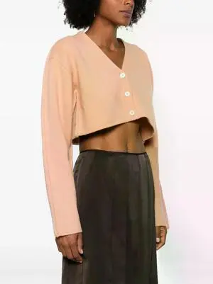Marni Logo-embroidered Cropped Virgin Wool Cardigan