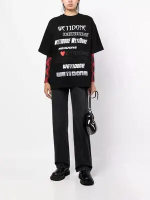 We11Done Cotton Logo Print T-shirt - Black