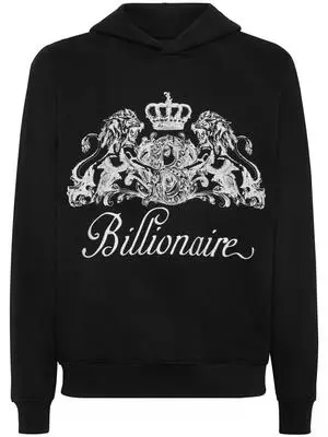 BILLIONAIRE Logo-print Cotton Hoodie - Black
