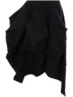 Yohji Yamamoto Asymmetric Design Wool Skirt - Black