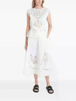 TEMPERLEY LONDON Embroidered Belted Top - White