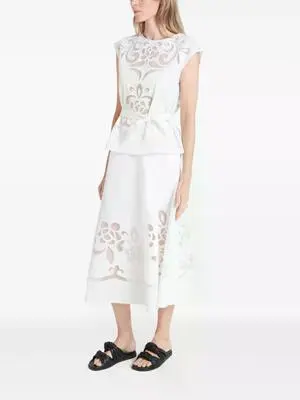 TEMPERLEY LONDON Embroidered Belted Top - White
