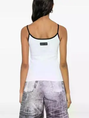 MARINE SERRE Moon-logo Ribbed Scoop Neck Camisole
