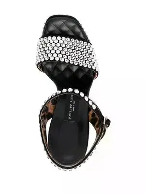 Philipp Plein Crystal Embellished Platform Sandals