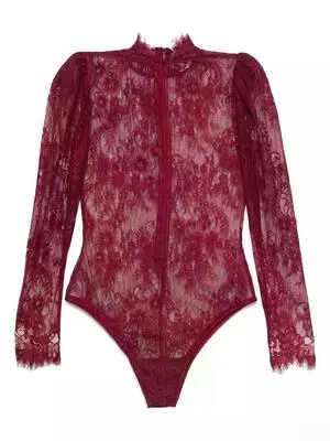 ANA RADU Chantilly Lace Bodysuit - Red