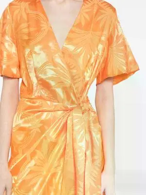 NEVER FULLY DRESSED Vienna Palm Print Wrap Dress