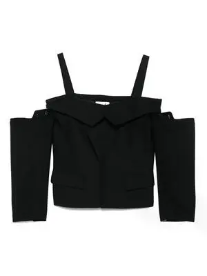 Noir Kei Ninomiya Off-shoulder Top With Long Sleeves And Flap Pockets