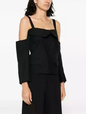 Noir Kei Ninomiya Off-shoulder Top With Long Sleeves And Flap Pockets