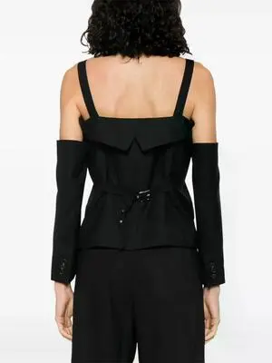 Noir Kei Ninomiya Off-shoulder Top With Long Sleeves And Flap Pockets