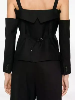 Noir Kei Ninomiya Off-shoulder Top With Long Sleeves And Flap Pockets