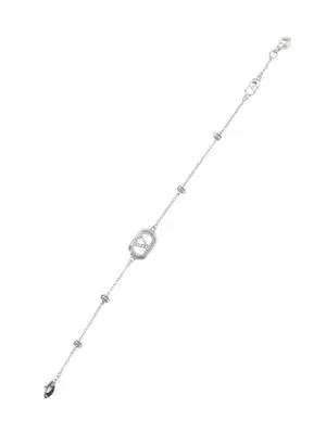 Valentino Garavani V-logo Signature Bracelet With Pearl And Crystal Detail - Grey
