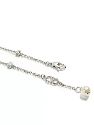 Valentino Garavani V-logo Signature Bracelet With Pearl And Crystal Detail