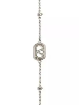 Valentino Garavani V-logo Signature Bracelet With Pearl And Crystal Detail