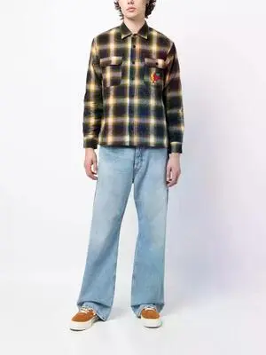 SKY HIGH FARM WORKWEAR Quilted Flannel Shirt - Black
