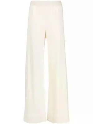 Fabiana Filippi Cream Cashmere Wide-leg Knitted Trousers - White
