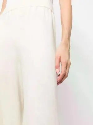 Fabiana Filippi Cream Cashmere Wide-leg Knitted Trousers