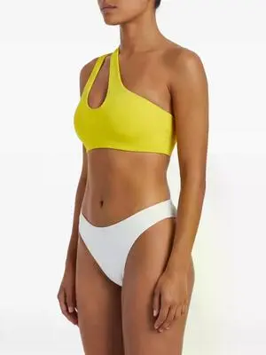 LET'S SWIM Teardrop One-shoulder Bikini Top - Yellow