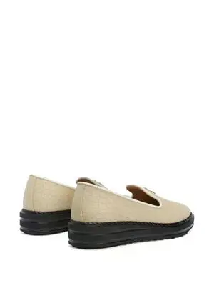 GIUSEPPE ZANOTTI Tim Embossed Crocodile Effect Loafers - Neutrals