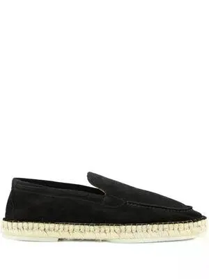 AURELIEN Suede Espadrille Loafers - Black