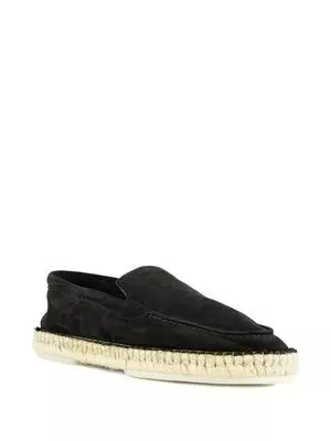 AURELIEN Suede Espadrille Loafers - Black