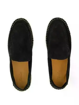 AURELIEN Suede Espadrille Loafers - Black