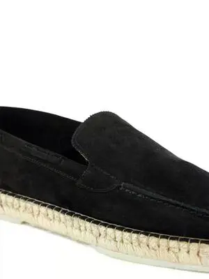 AURELIEN Suede Espadrille Loafers - Black